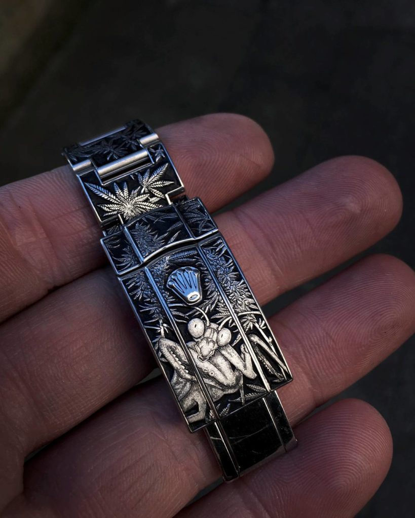 Une Rolex gravée avec des feuilles de cannabis - Newsweed