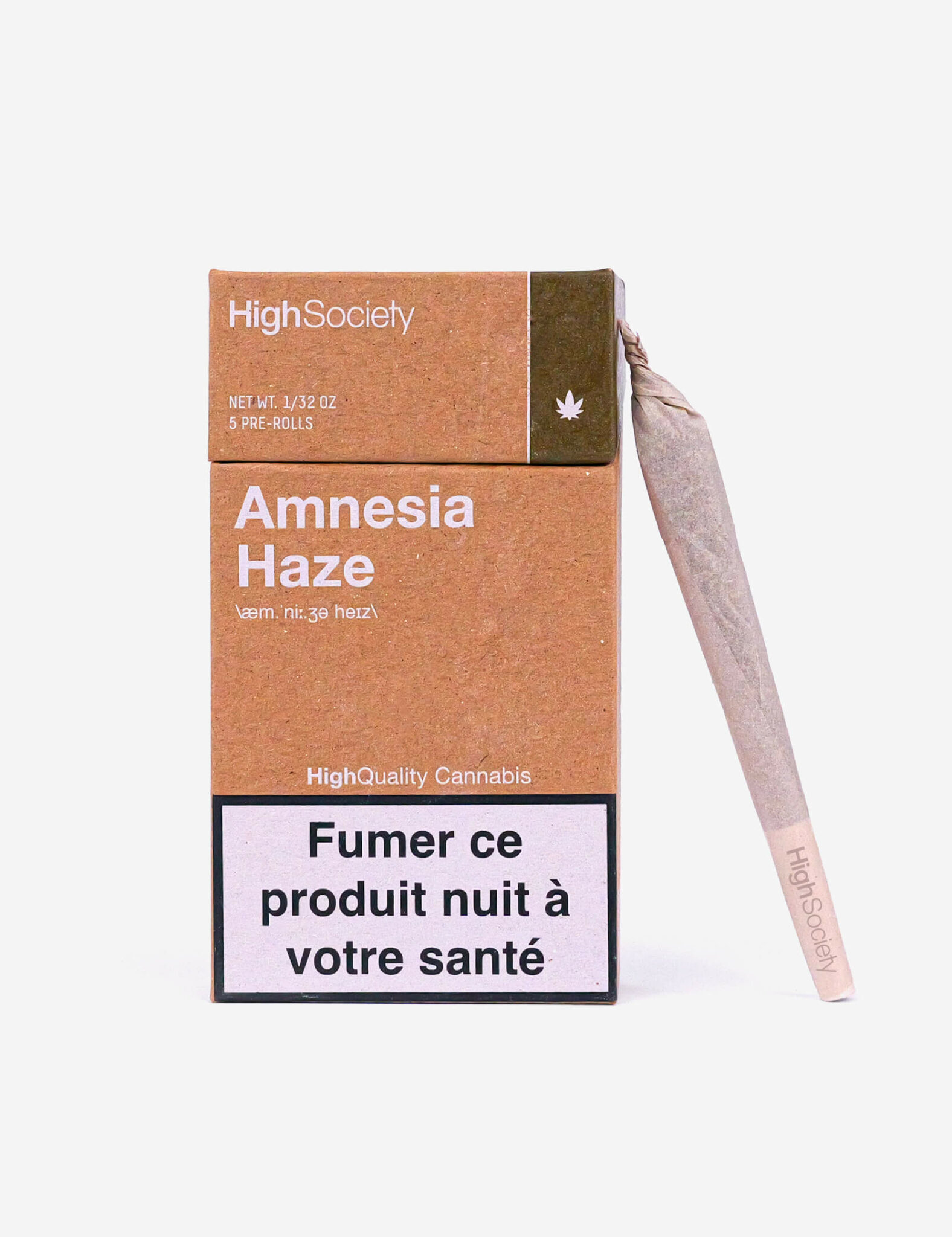 Pack of Pre Rolls Amnesia Haze CBD by High Society - Newsweed